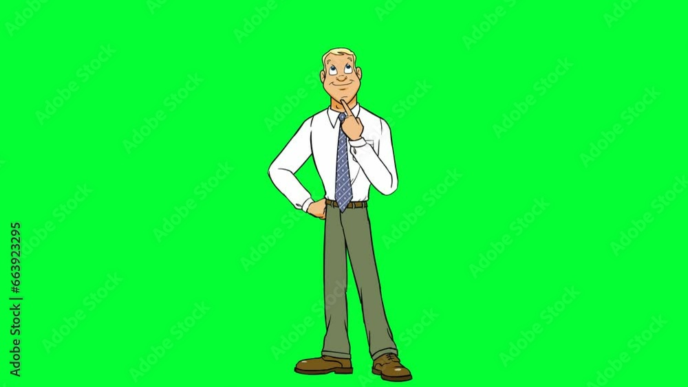 cartoon man thinking, thoughtful background and 2d animation, Cartoon ...