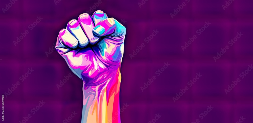 Raised clenched female fist symbolizing rebellion, protest, strength ...