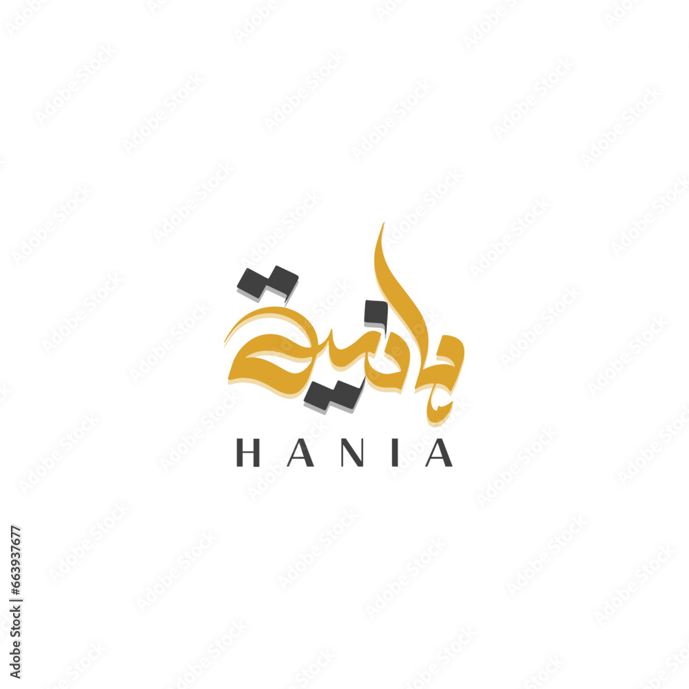 Creative Arabic Logo Design Of Text ( Hania ), Arabic Calligraphy Logo ...