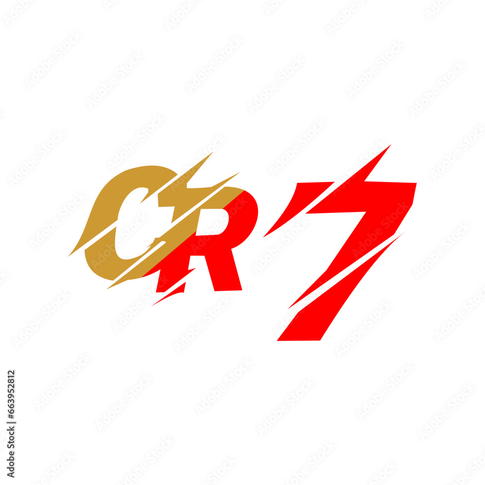 Vector graphic of abstract CR7 monogram logo letter. 7CR's logo vector ...