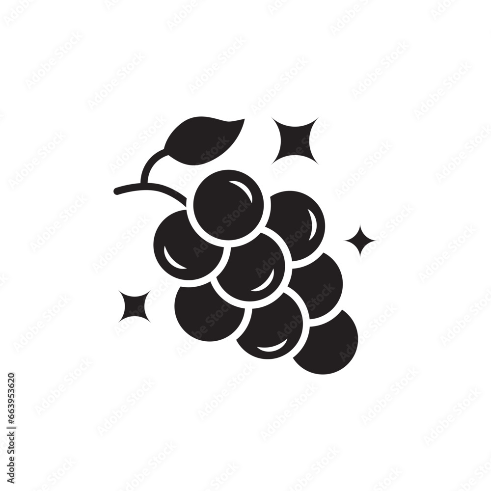Grape icon. Grape flat sign design. Grape symbol vector pictogram. UX ...