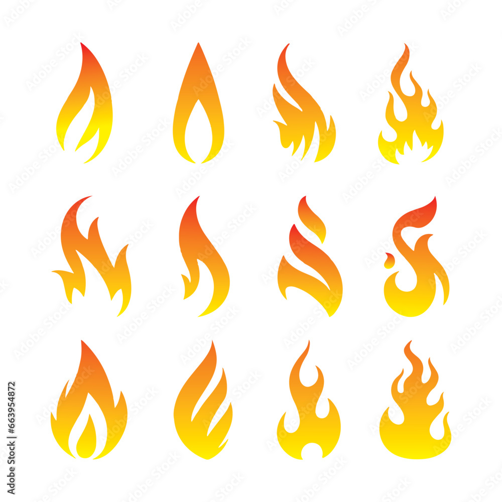 Vetor de fire vector. Fire, bright fireball, hot fire and red hot ...