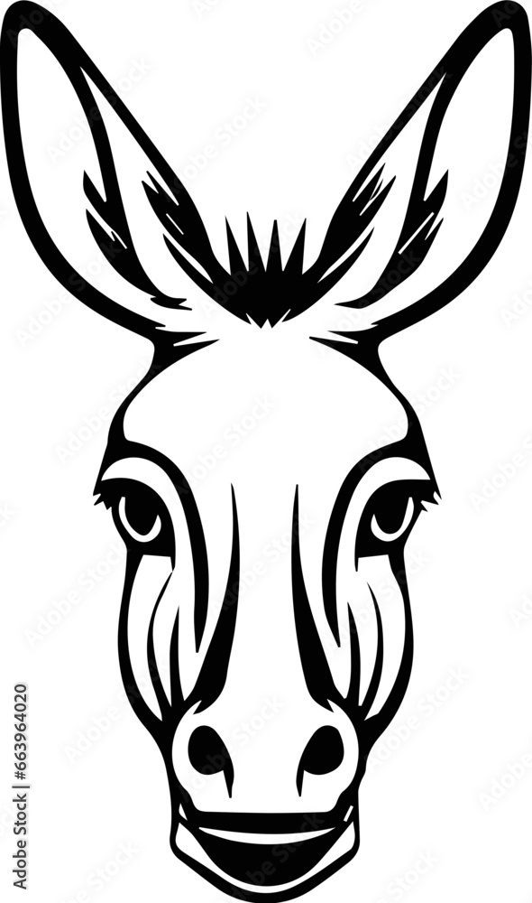 Cute donkey face vector drawing svg Stock Vector | Adobe Stock