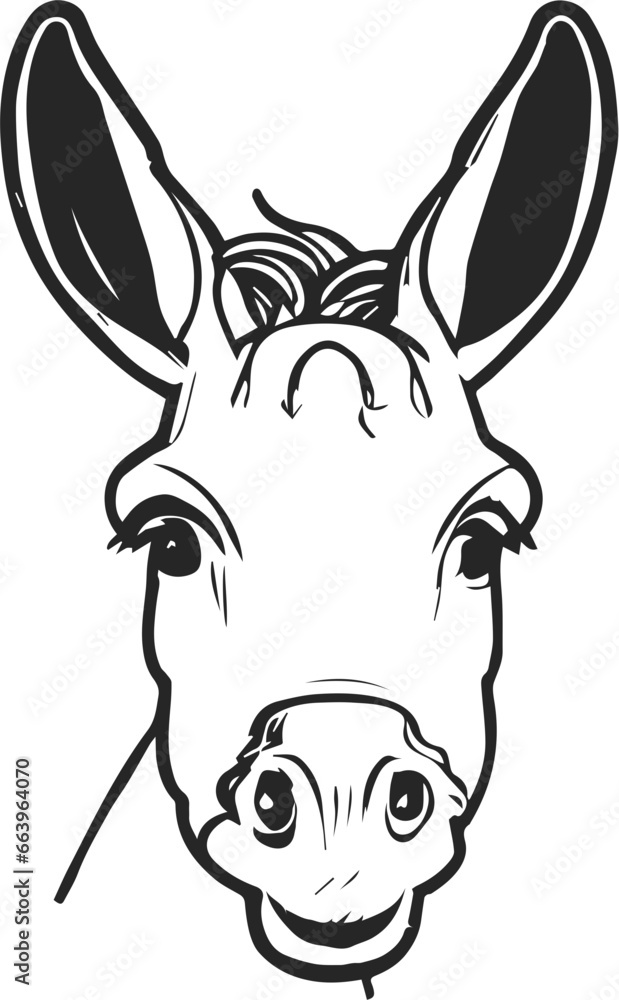 donkey face svg vector drawing Stock Vector | Adobe Stock