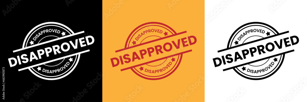 Disapproved stamp in vector, black red and white Stock Vector | Adobe Stock