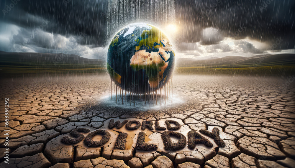 Nature's Revival: portrayal of rainfall nourishing a parched land ...