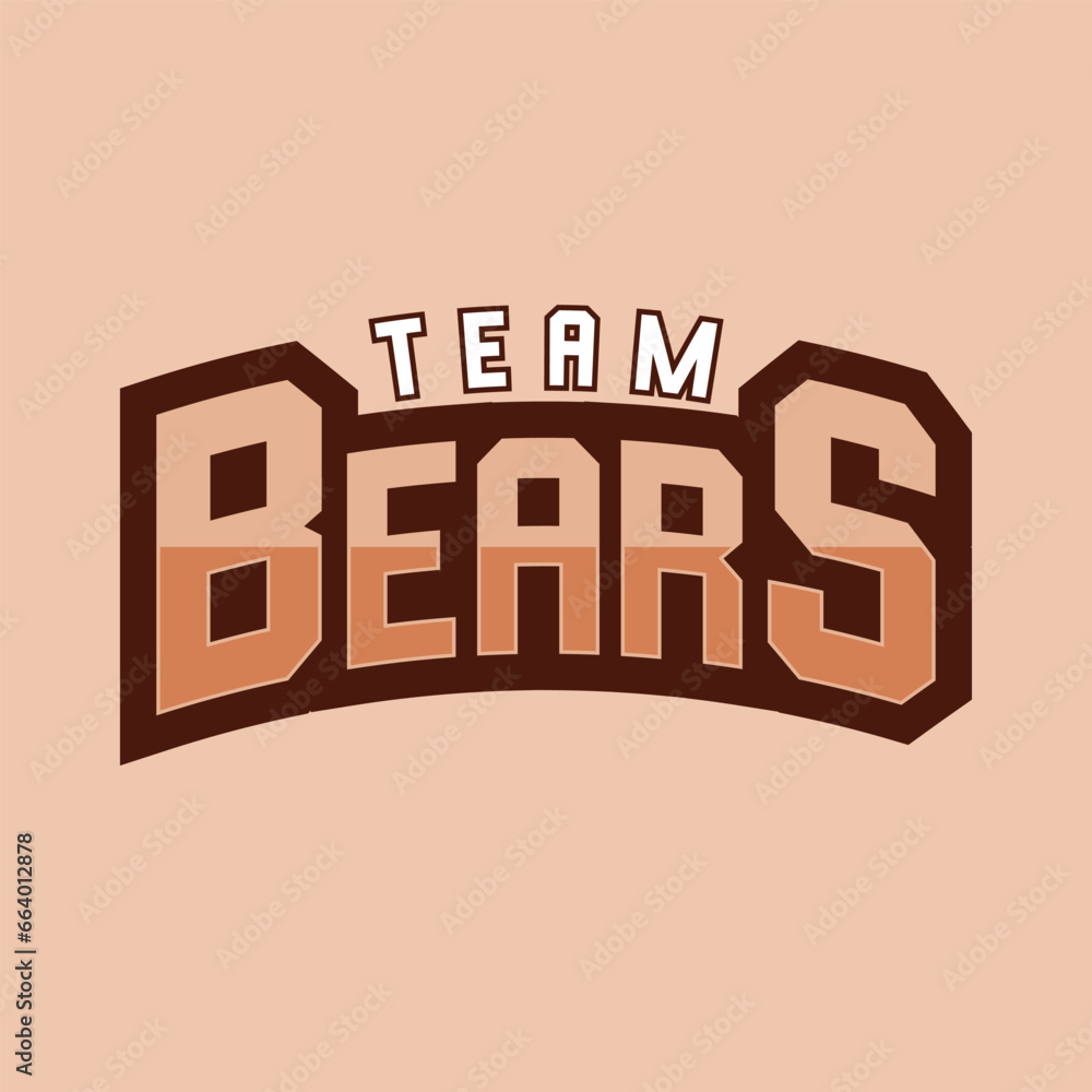 Vector team bears Sports club text logo design, editable template ...