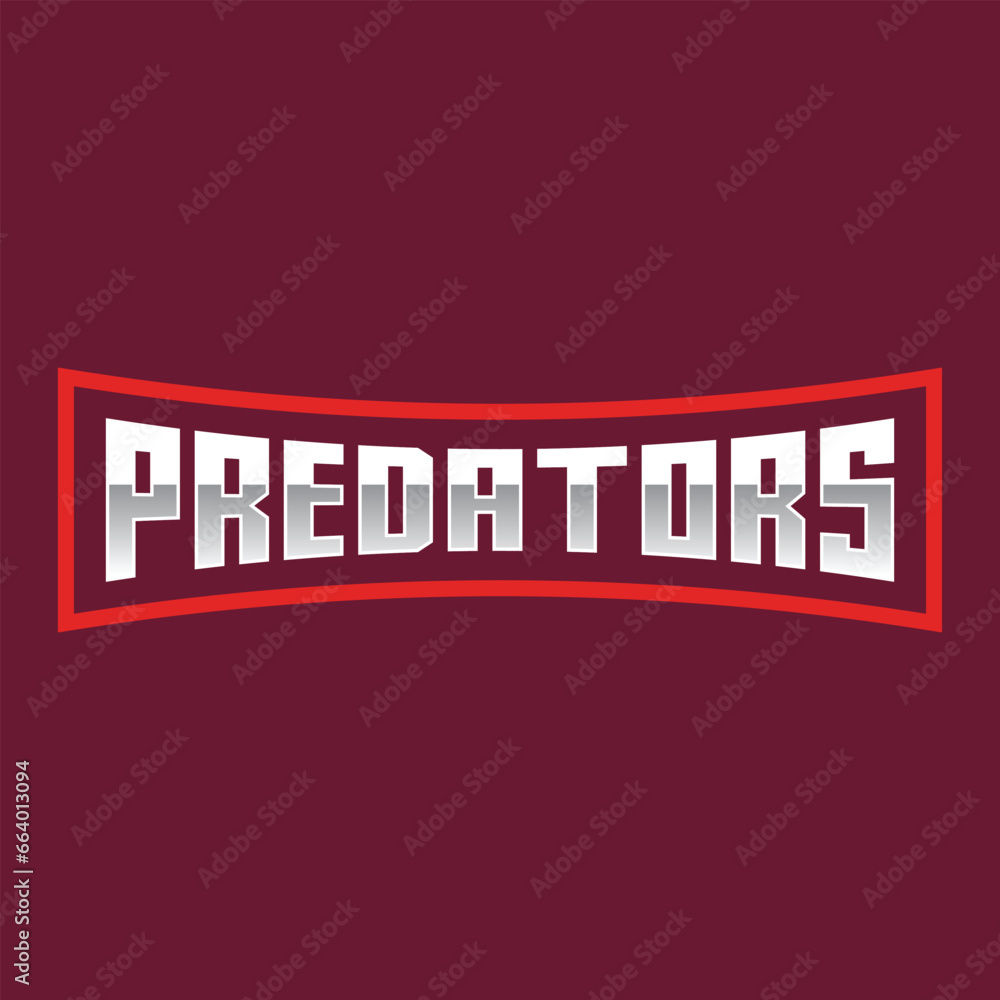 Vector predators league Sports club text logo design, editable template ...