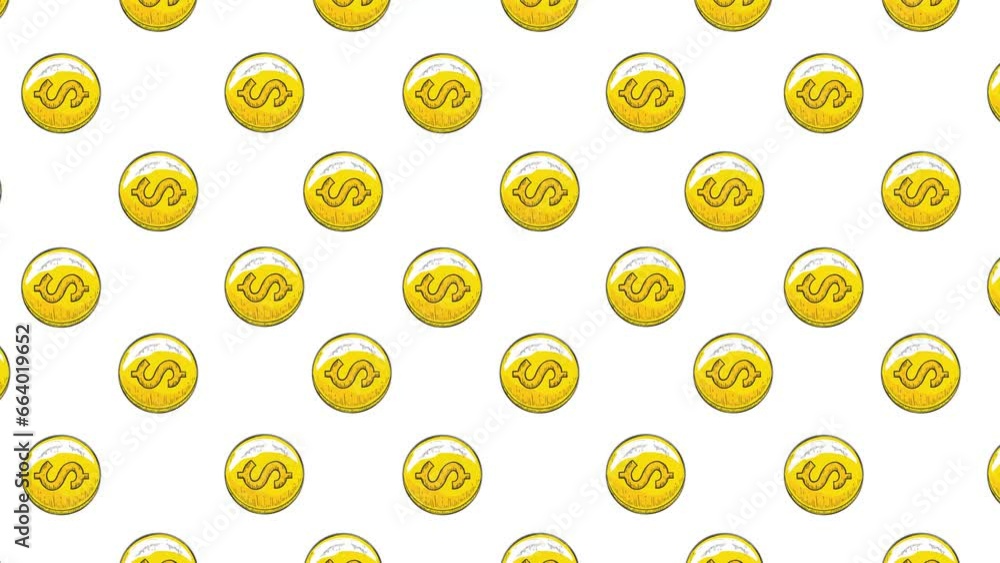 4k Animated Dollar Coins Motion Pattern Design. USA Dollar Animated ...