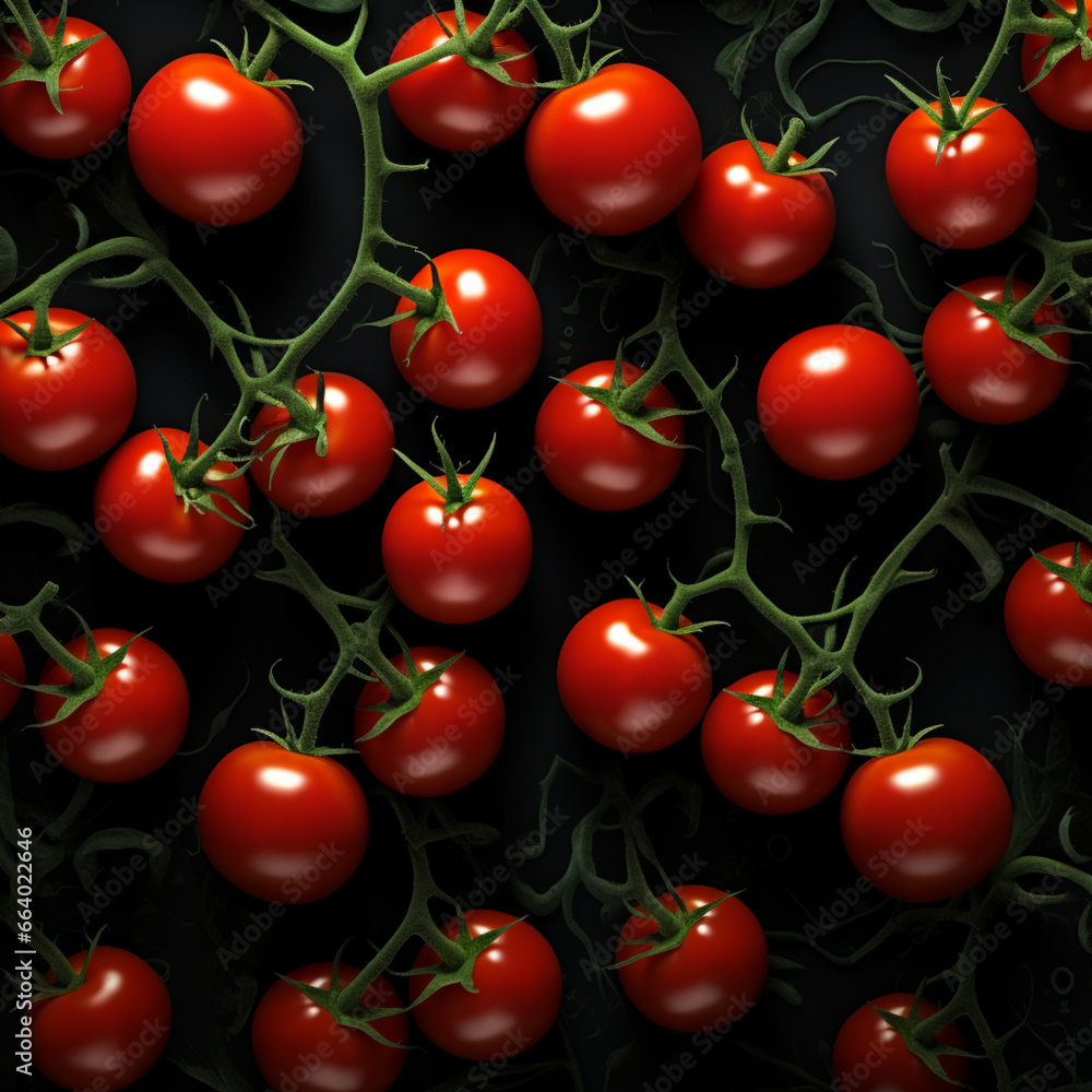 Fondo con detalle y textura de multitud de tomates de color rojo ...