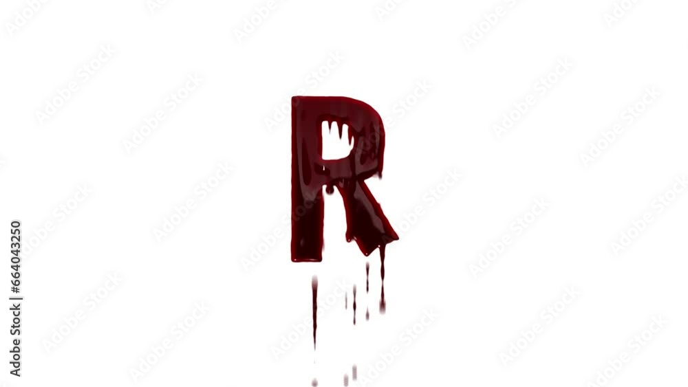 Bloody letter R with alpha channel, bloody alphabet Stock-Video | Adobe ...