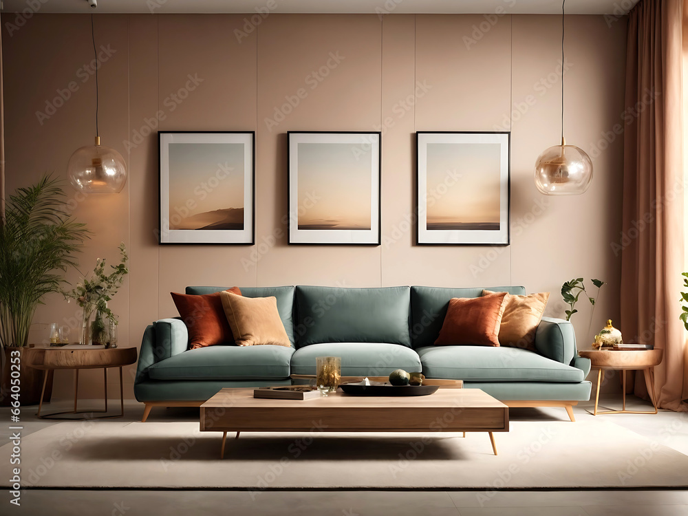 Artistic and Modern creative living room interior design featuring a ...