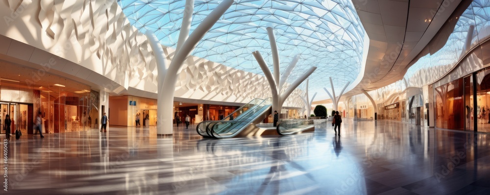 Modern future department store or shopping center mall. Generative ai ...