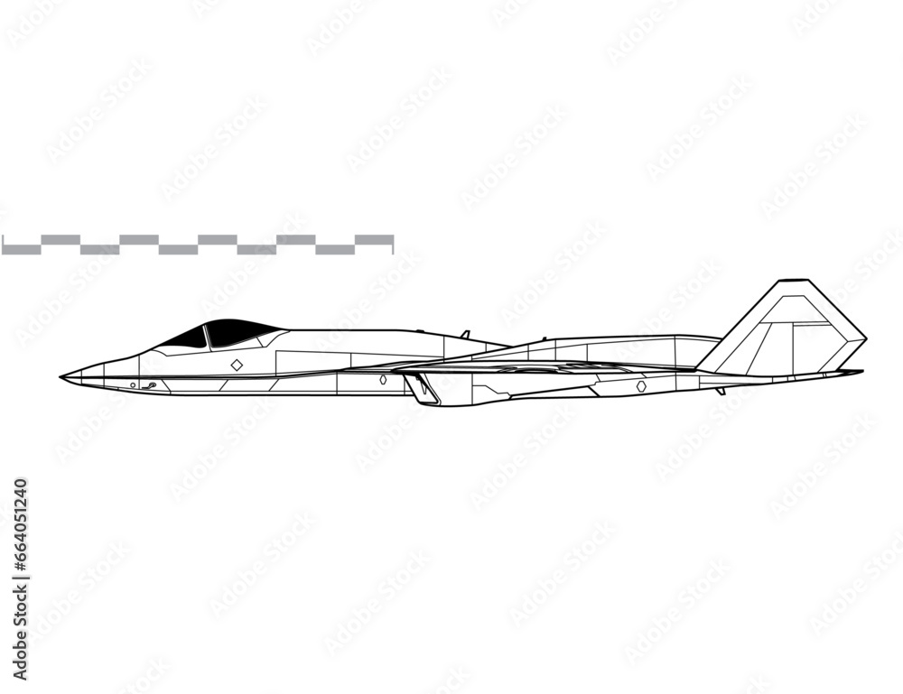 Northrop YF-23 Black Widow II. Stealth fighter technology demonstrator ...