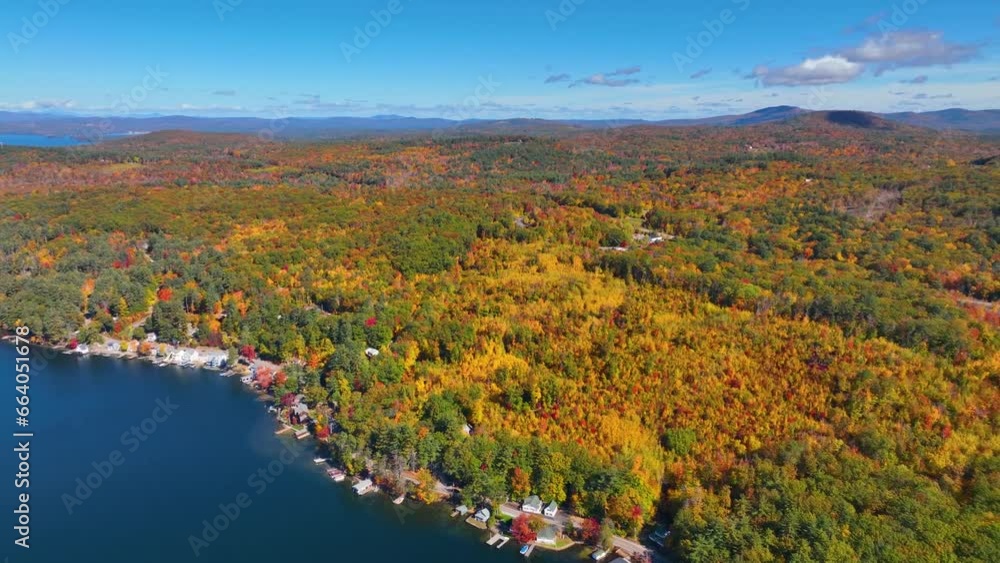 Alton Bay at Lake Winnipesaukee aerial view and village of Alton Bay in ...