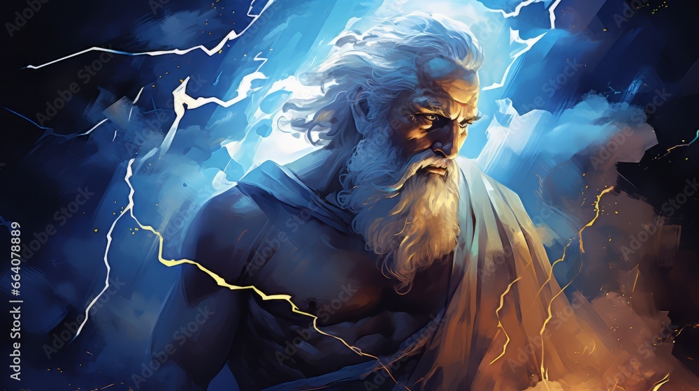 Zeus - The king of olympian gods and god of the thunderbolt Stock ...