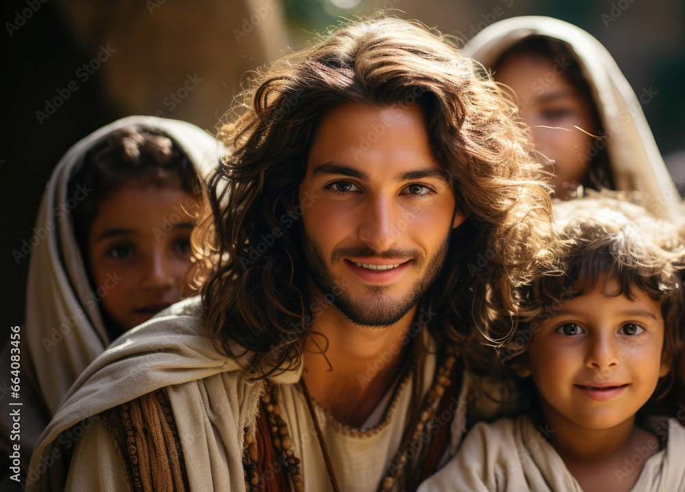 A Las Posadas reenactment with children dressed as angels, shepherds ...