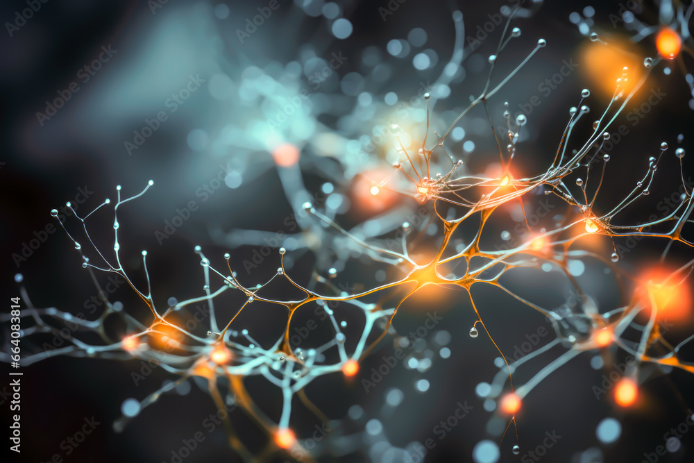 neurology life, neurons seen under the microscope Stock Illustration ...