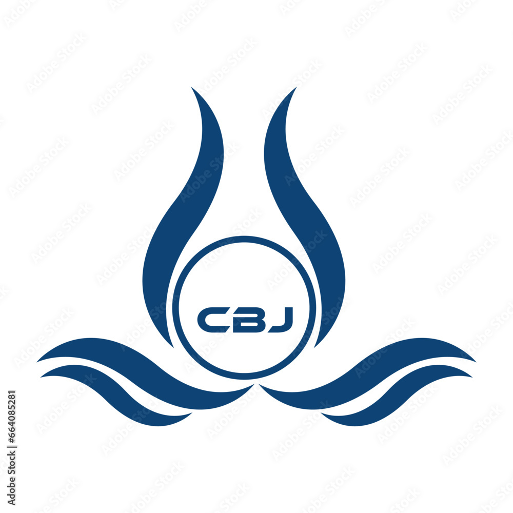 CBJ letter water drop icon design with white background in illustrator ...