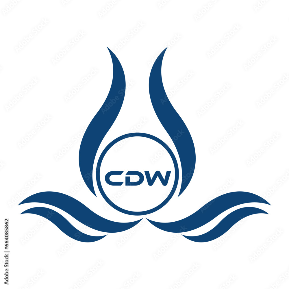 CDW letter water drop icon design with white background in illustrator ...