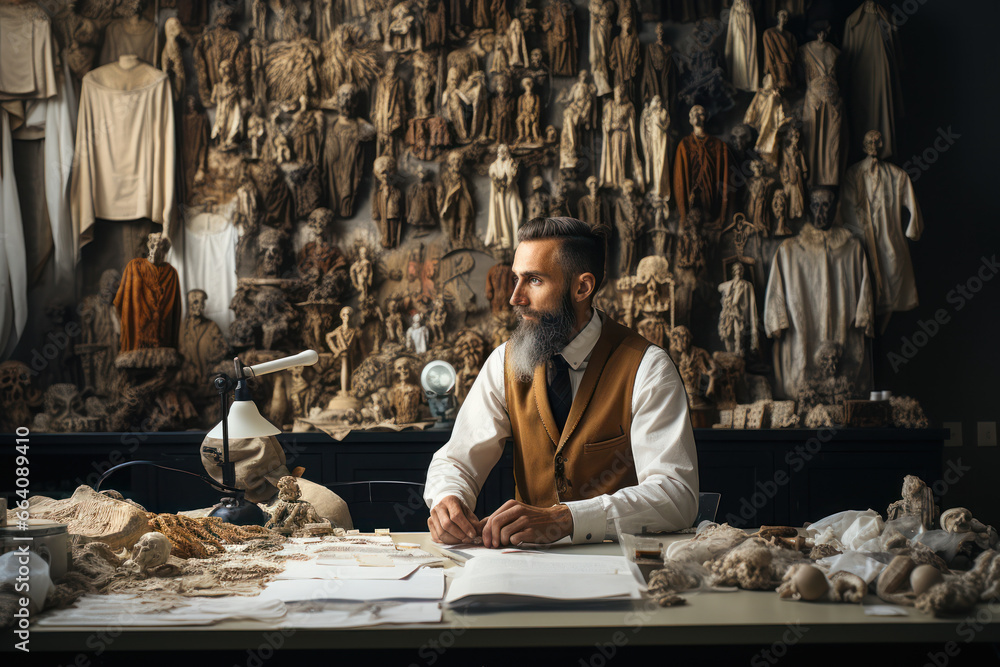 An anthropologist analyzing the evolution of clothing and its cultural ...