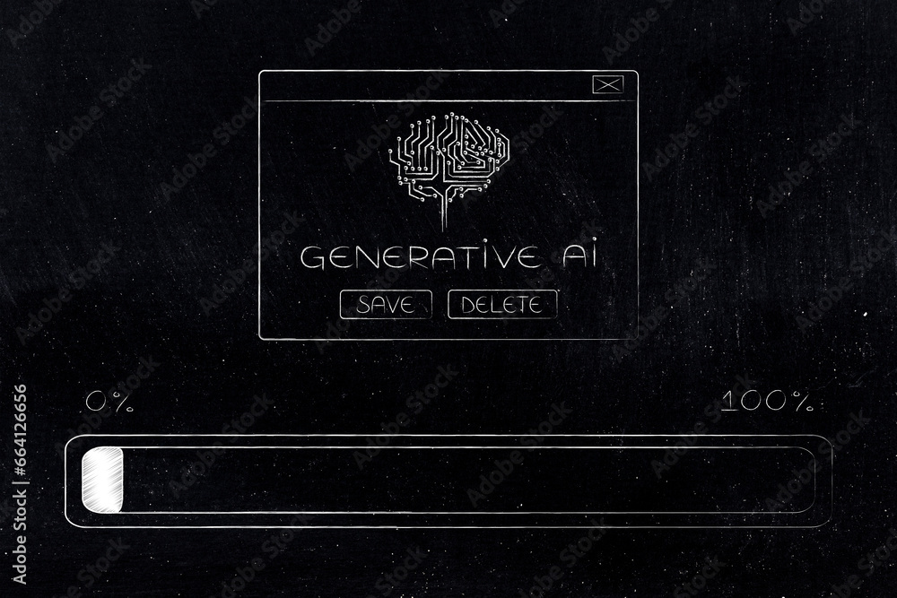 artificial intelligence and deep learning, generative AI pop-up message ...