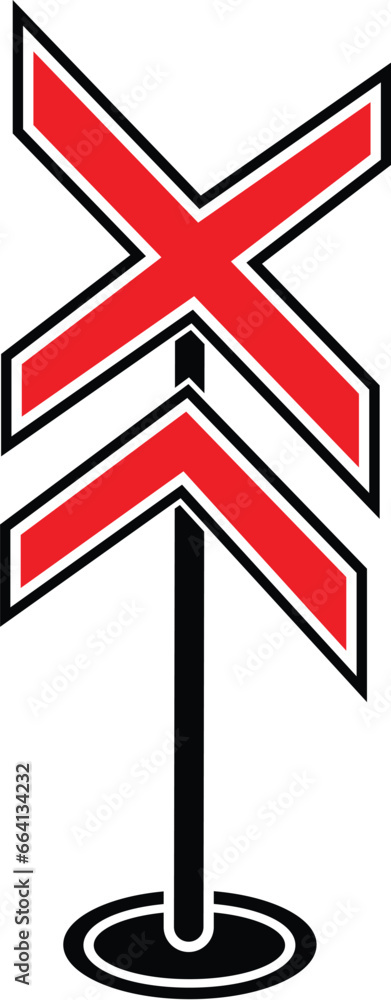 Cartoon Red and Black Isolated Illustration Vector Of A Roadworks Stop ...