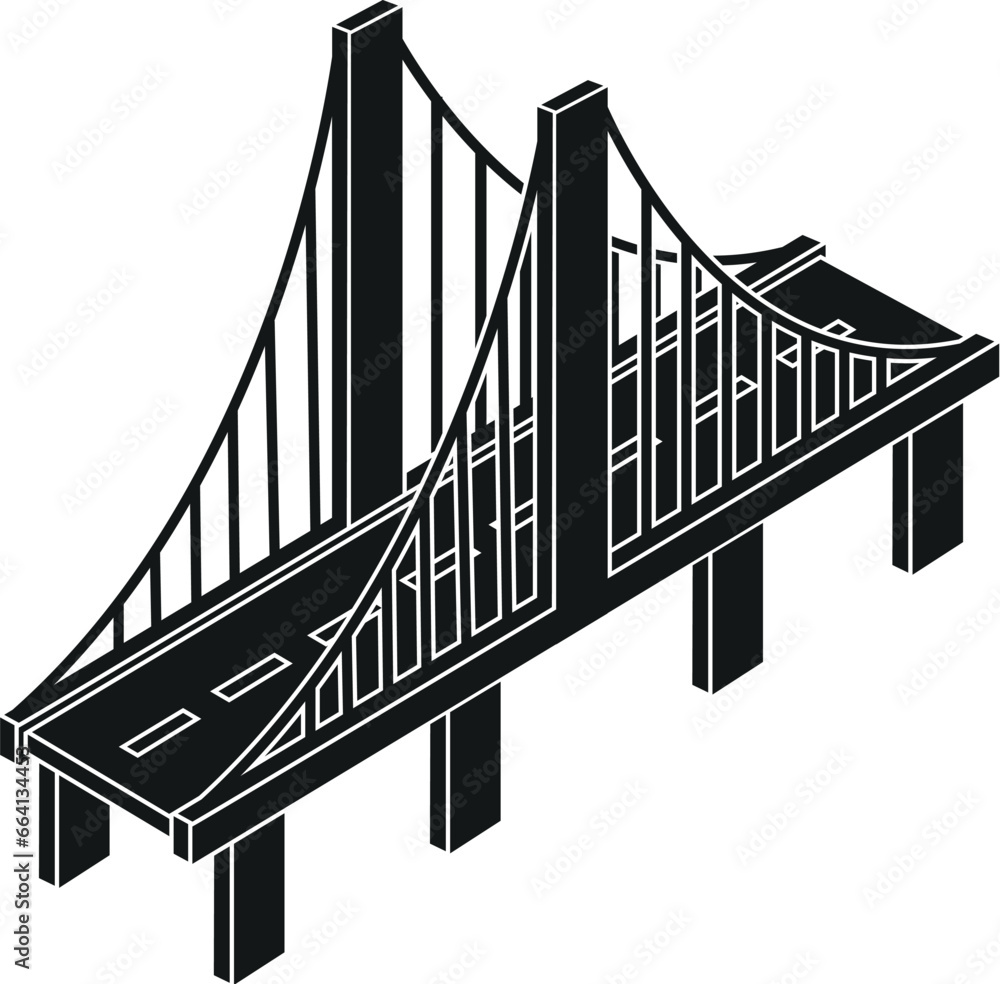 Cartoon Black and White Isolated Illustration Vector Of A Cable Road ...