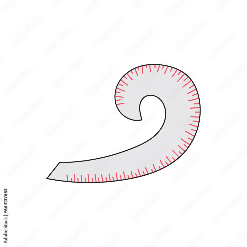 Kids drawing Cartoon Vector illustration french curve Isolated on White ...