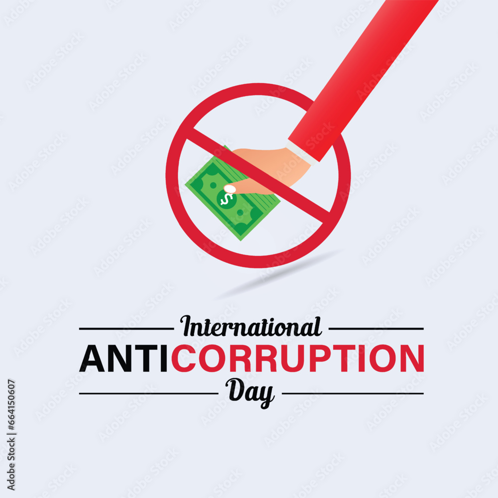 Stop corruption icon. International Anti corruption day. Prohibition ...