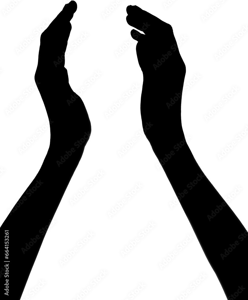 Digital png illustration of silhouette of clapping hands on transparent ...