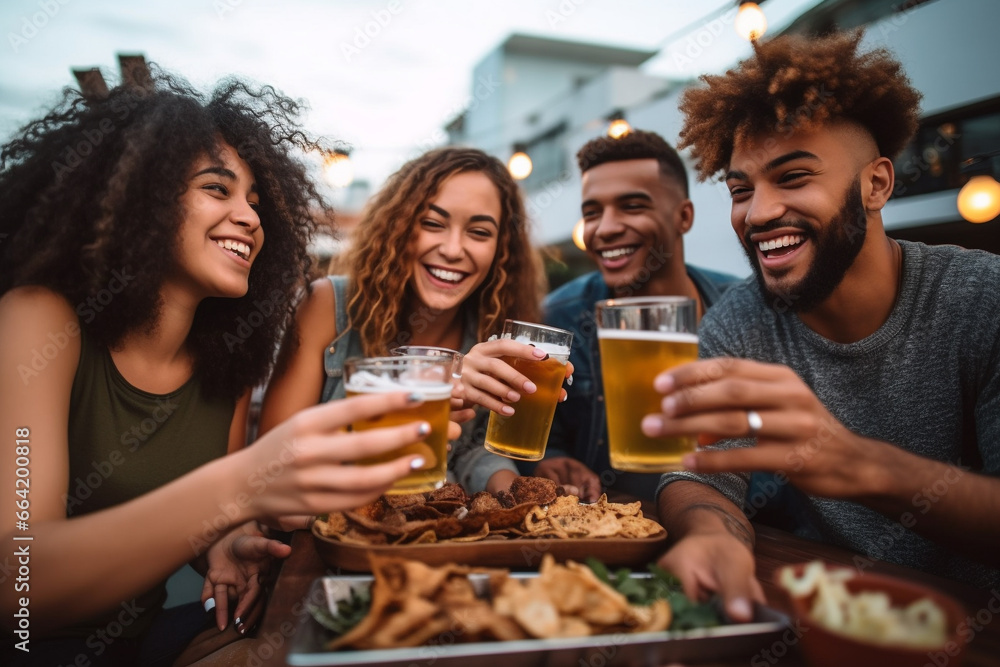 lively and vibrant atmosphere fills the home as multiracial best ...