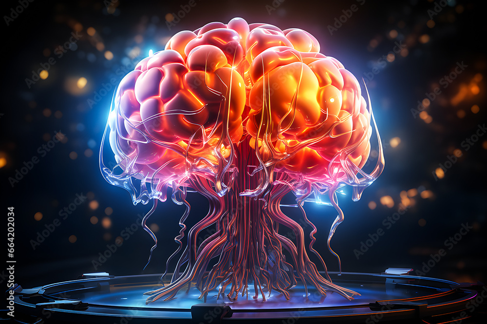 Fantastic neural model of the human brain, scientific concepts 3D ...