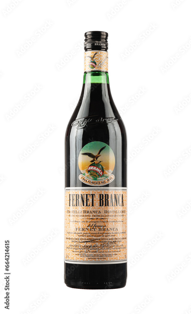 Fernet Branca. Fratelli Branca Distilleries. Bottle of alcoholic ...