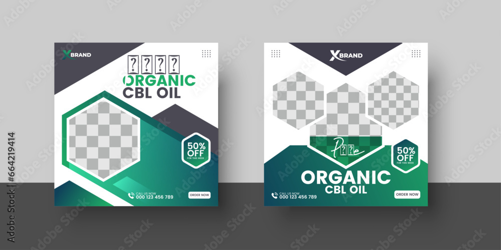 Hemp Product CBL Oil Social Media Post Template Or Pure Organic CBL Oil ...