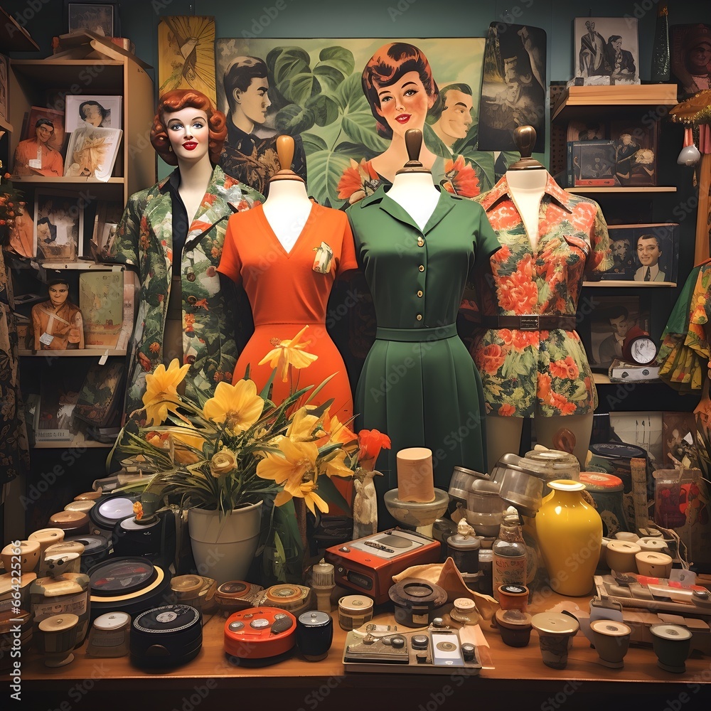 Vintage store's welcoming interior, a treasure trove of retro charm ...