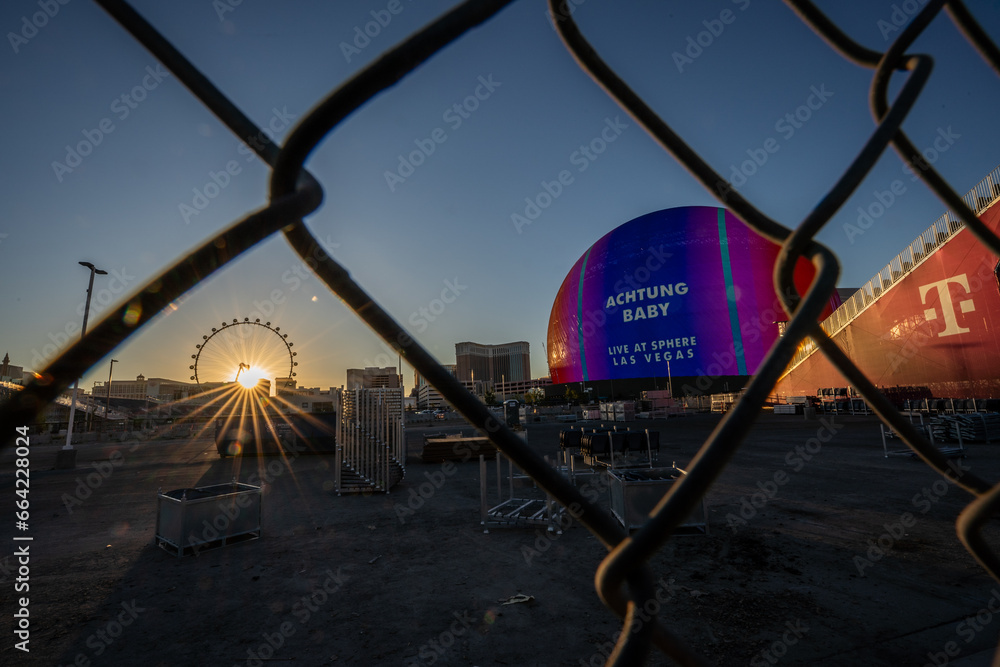 Las Vegas, The USA, 18 October 2023: MSG Sphere is lighting up during ...