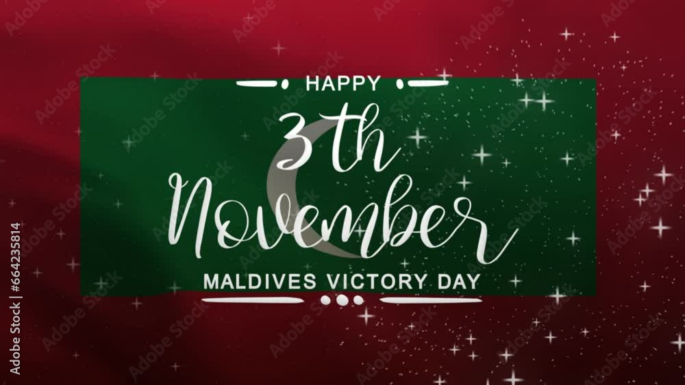 Maldives Victory Day Lettering Text Animation with Maldives flag ...