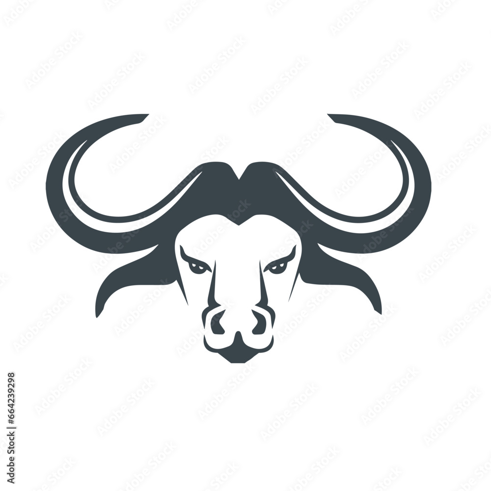 The buffalo symbolizes art design stock illustration. A symbol of ...