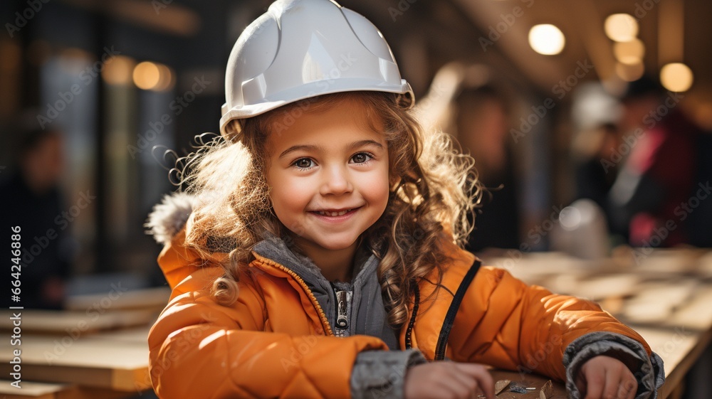 While a couple talks about building new homes, a young child poses for ...