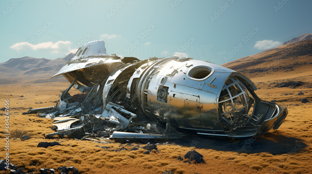 Crashed Space Ship Crashed Alien Spaceship Crashed Aircraft Abandoned Space Ship Crashed UFO UAP ...