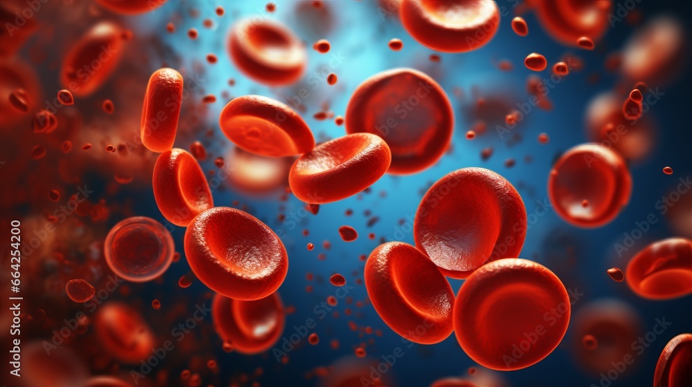 Red blood cells under microscope, scientific illustration, Blood Clot ...