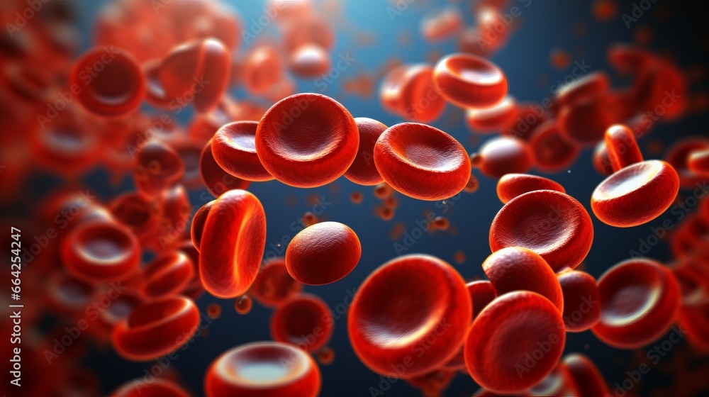 Red blood cells under microscope, scientific illustration, Blood Clot ...
