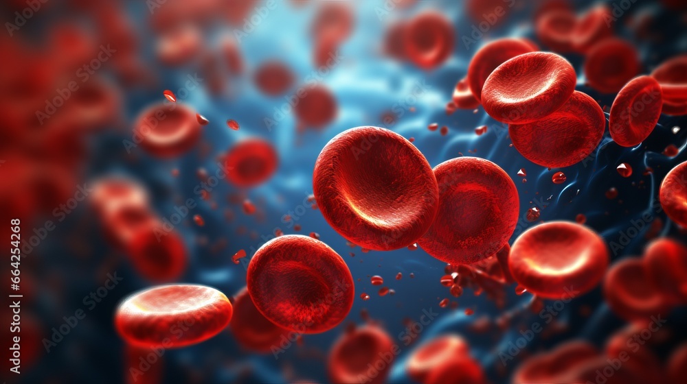 Red blood cells under microscope, scientific illustration, Blood Clot ...