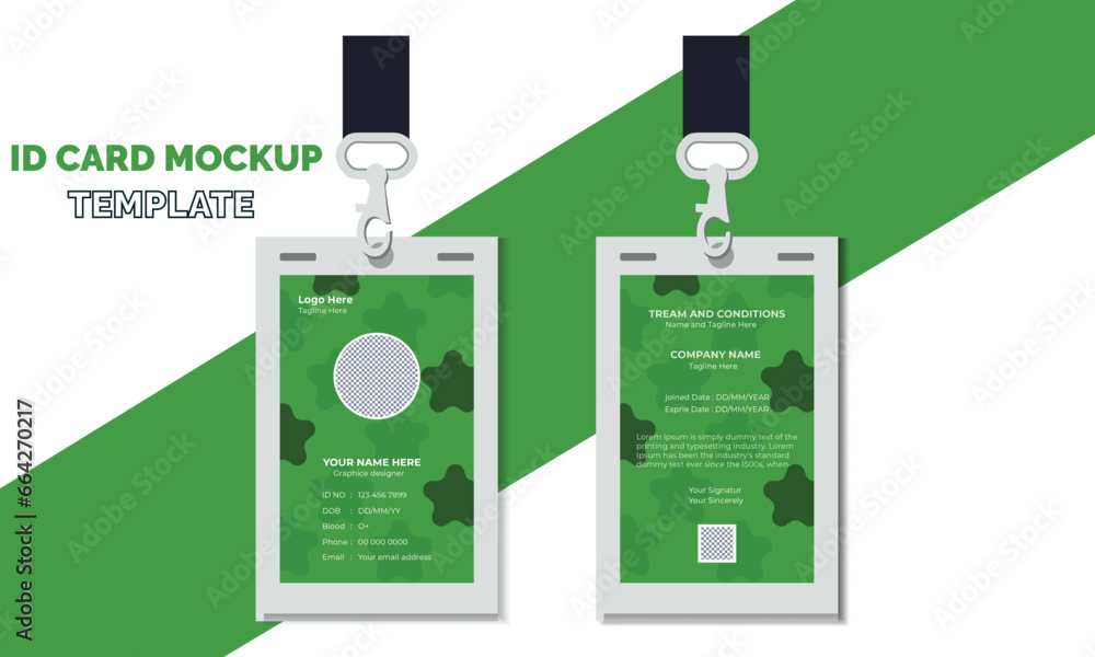 New Creative and modern symbol id card design template mockup Stock ...