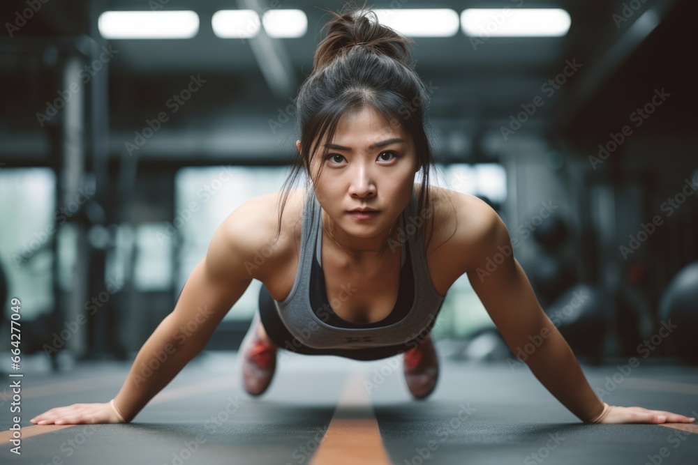 Flexible Female Fitness Model Pushing Her Limits. Fictional characters ...