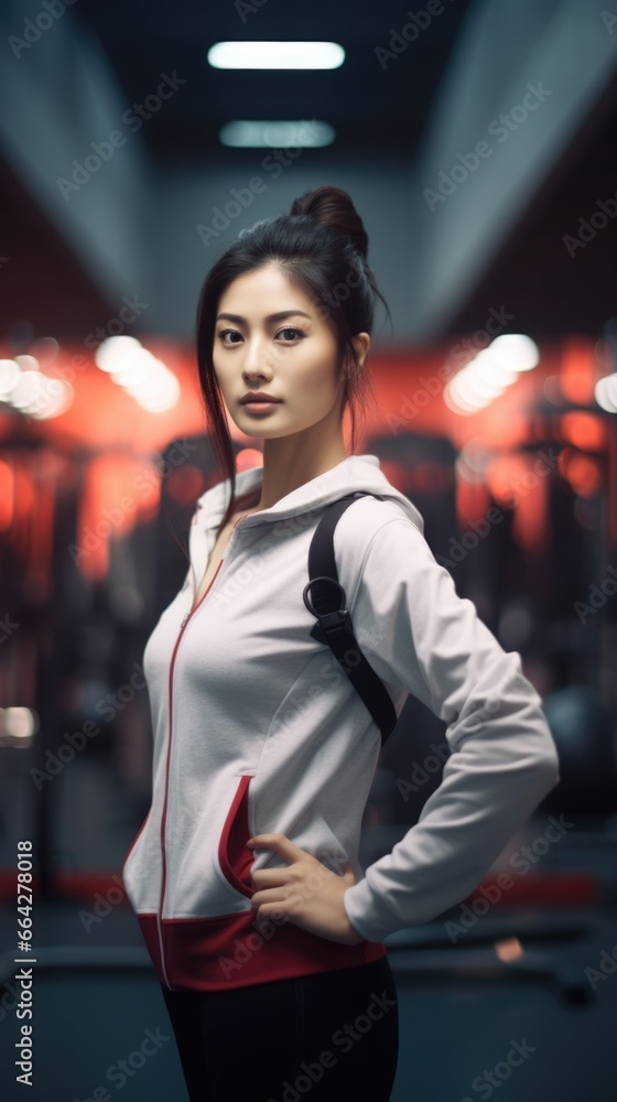 Female Fitness Model Posing in the Gym. Fictional characters created by ...