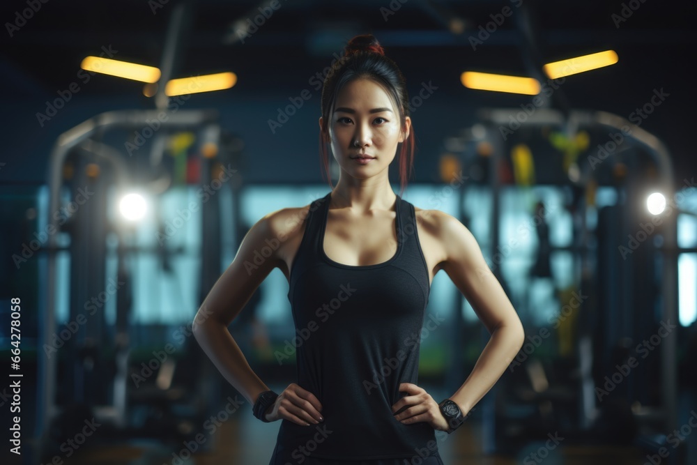 Fitness Model in the Gym. Fictional characters created by Generated AI ...