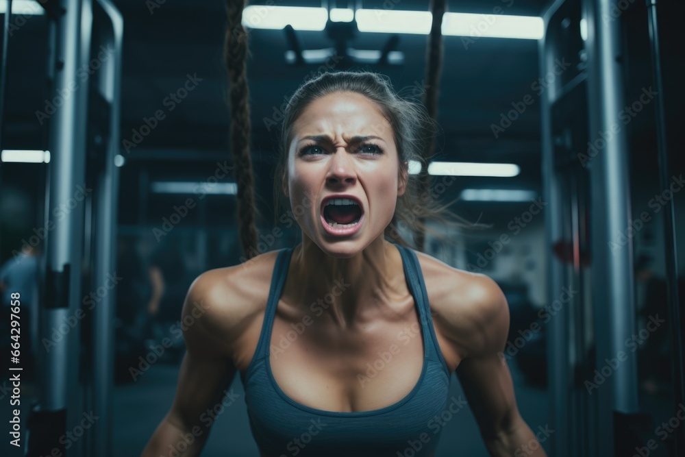 Fitness Enthusiast, Yelling while working out in the Gym. Fictional ...