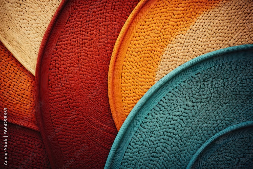 An abstract background image displays a stack of colorful handcrafted ...